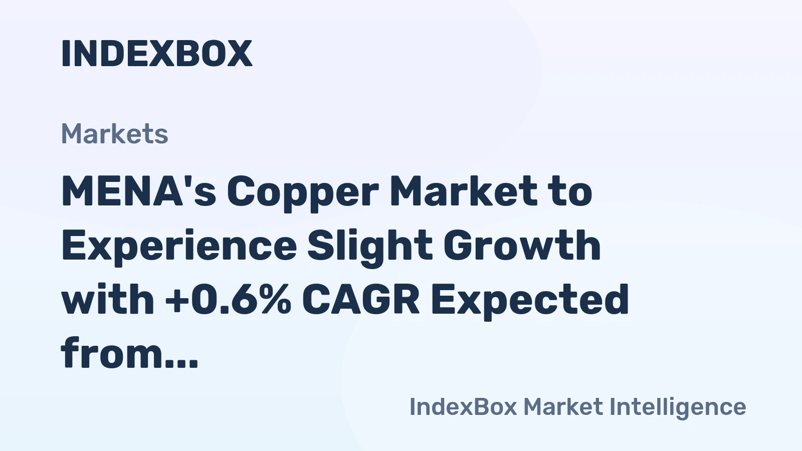 MENA's Copper Market to Experience Slight Growth with +0.6% CAGR Expected from 2024 to 2035