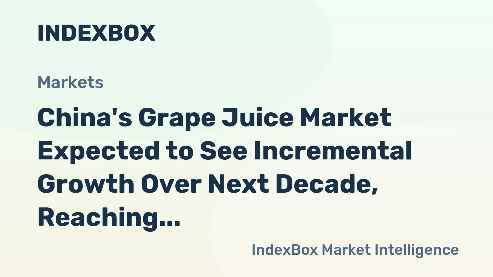 China's Grape Juice Market Expected to See Incremental Growth Over Next Decade, Reaching 3.1K tons by 2035