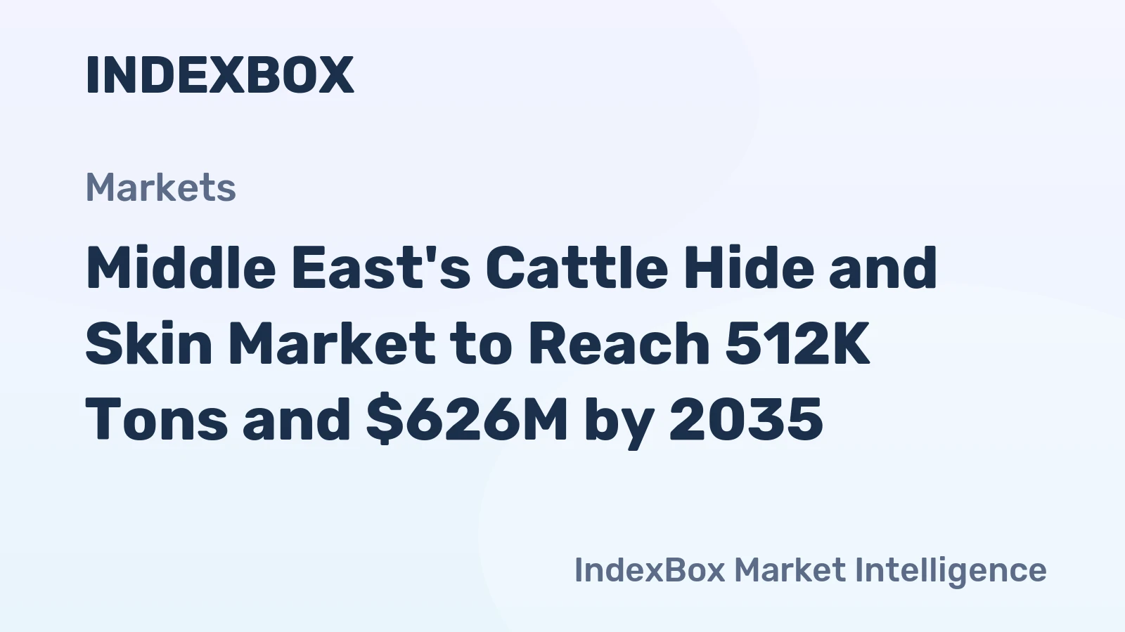 Middle East's Cattle Hide and Skin Market to Reach 512K Tons and $626M by 2035