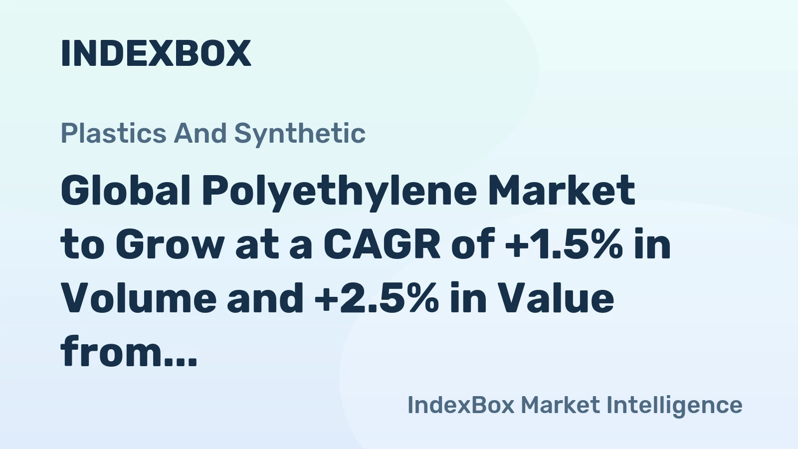 Global Polyethylene Market to Grow at a CAGR of +1.5% in Volume and +2.5% in Value from 2024 to 2035
