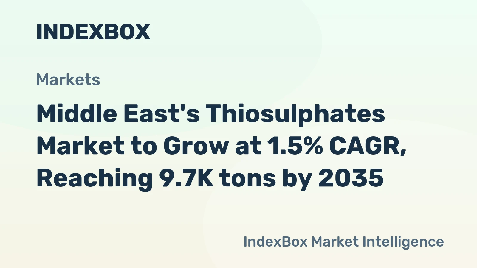 Middle East's Thiosulphates Market to Grow at 1.5% CAGR, Reaching 9.7K tons by 2035