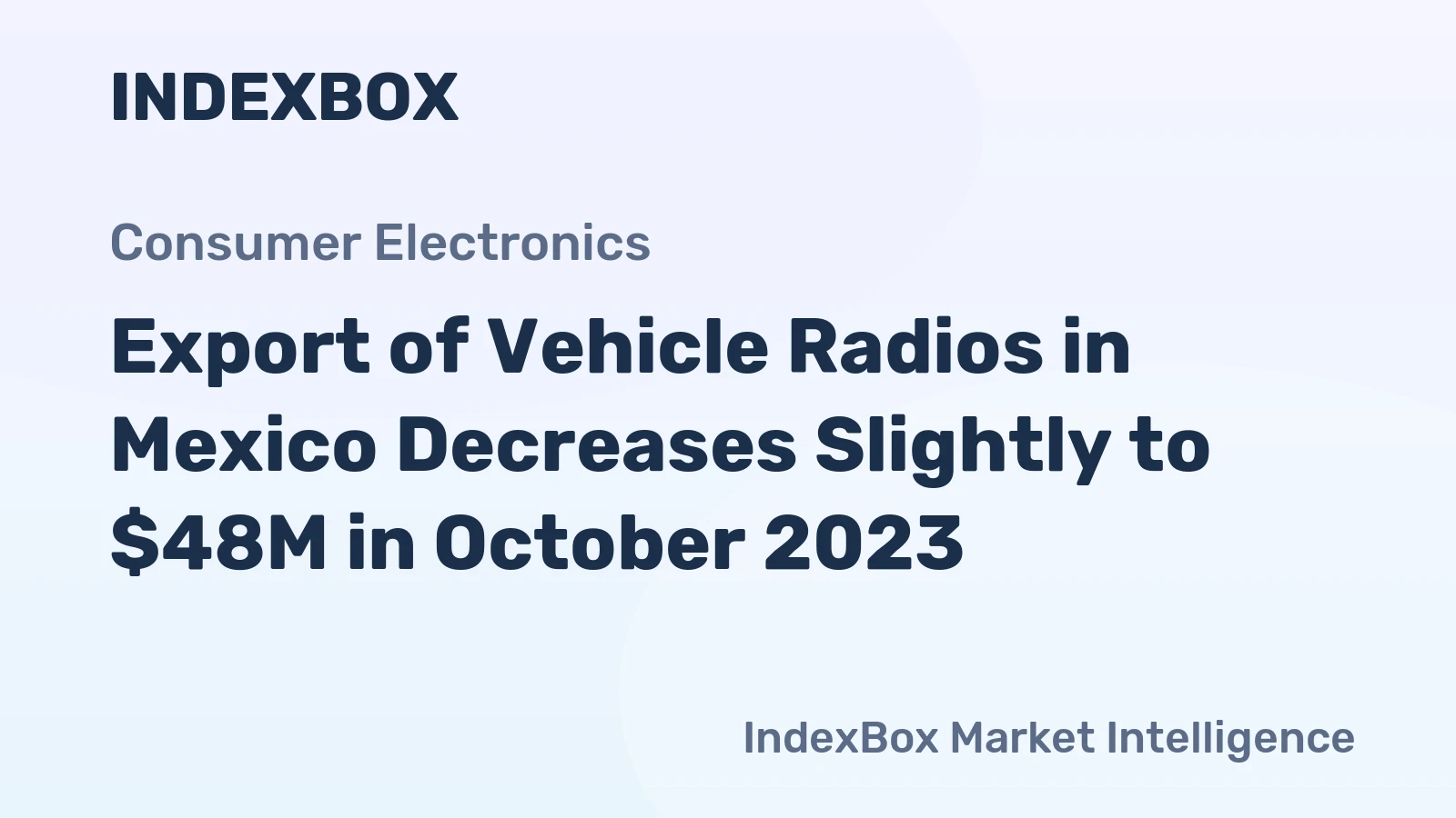 Export of Vehicle Radios in Mexico Decreases Slightly to $48M in October 2023