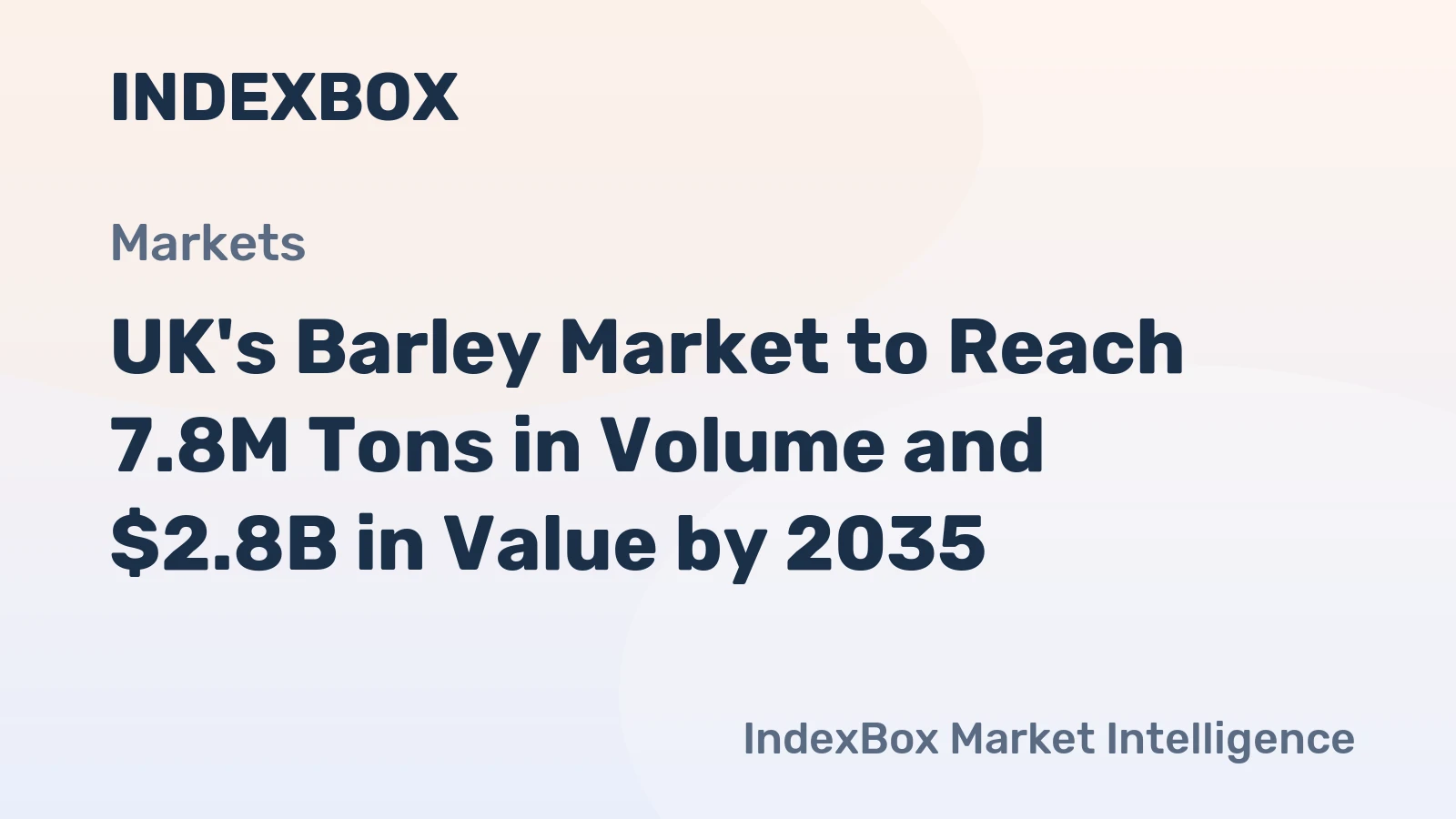 UK's Barley Market to Reach 7.8M Tons in Volume and $2.8B in Value by 2035