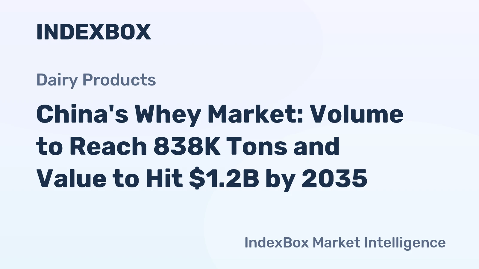 China's Whey Market: Volume to Reach 838K Tons and Value to Hit $1.2B by 2035