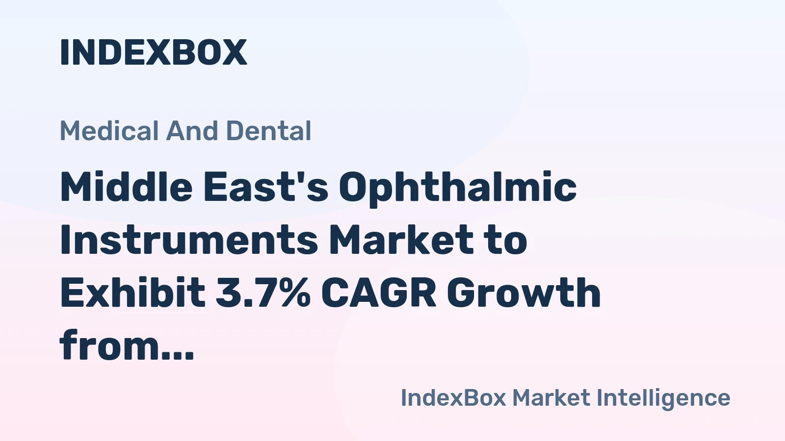 Middle East's Ophthalmic Instruments Market to Exhibit 3.7% CAGR Growth from 2024 to 2035