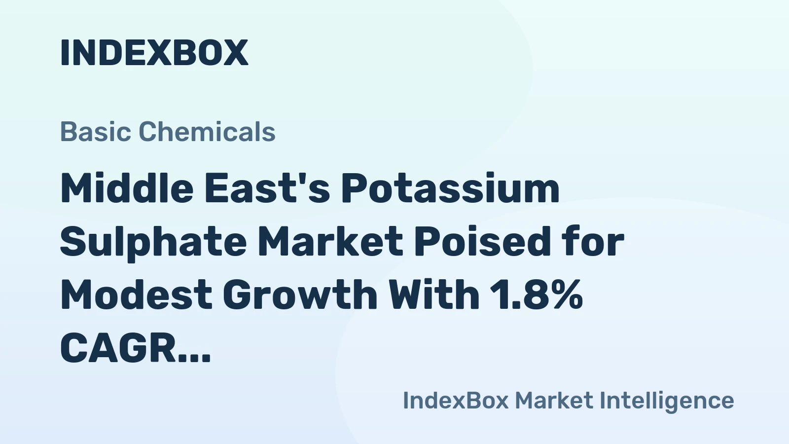 Middle East's Potassium Sulphate Market Poised for Modest Growth With 1.8% CAGR Through 2035