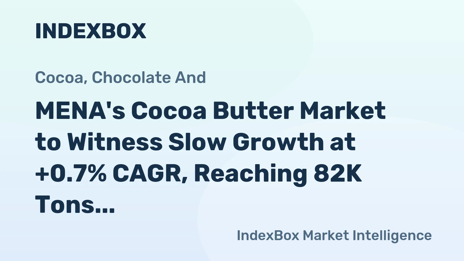 MENA's Cocoa Butter Market to Witness Slow Growth at +0.7% CAGR, Reaching 82K Tons by 2035
