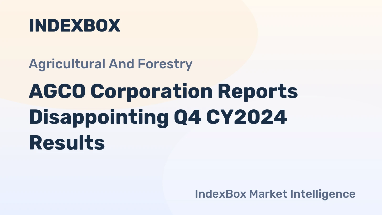 AGCO Corporation Reports Disappointing Q4 CY2024 Results