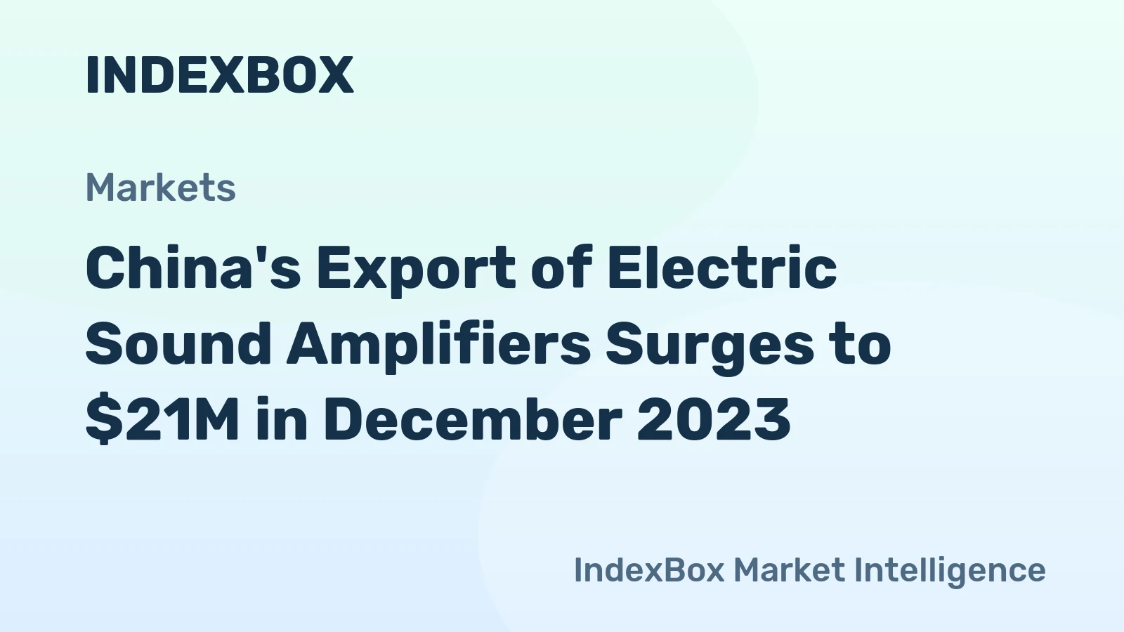 China's Export of Electric Sound Amplifiers Surges to $21M in December 2023