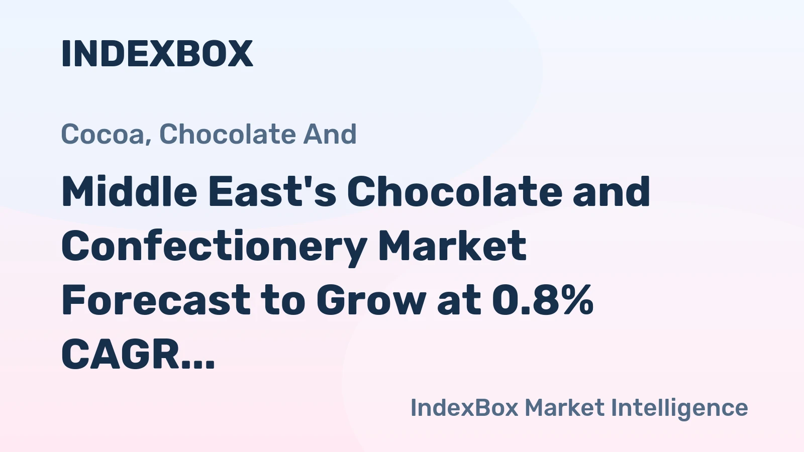 Middle East's Chocolate and Confectionery Market Forecast to Grow at 0.8% CAGR Through 2035
