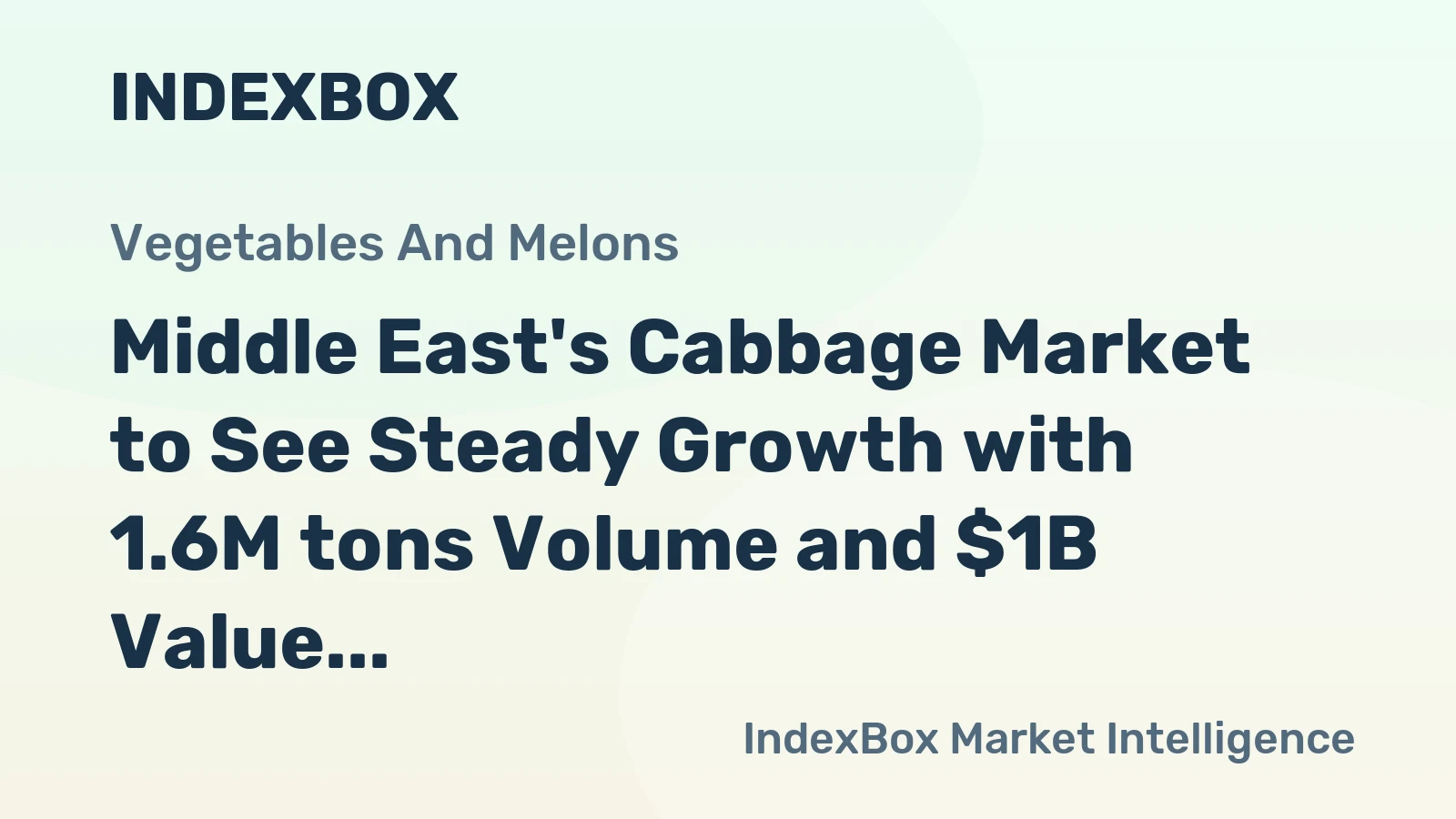Middle East's Cabbage Market to See Steady Growth with 1.6M tons Volume and $1B Value Forecasted by 2035
