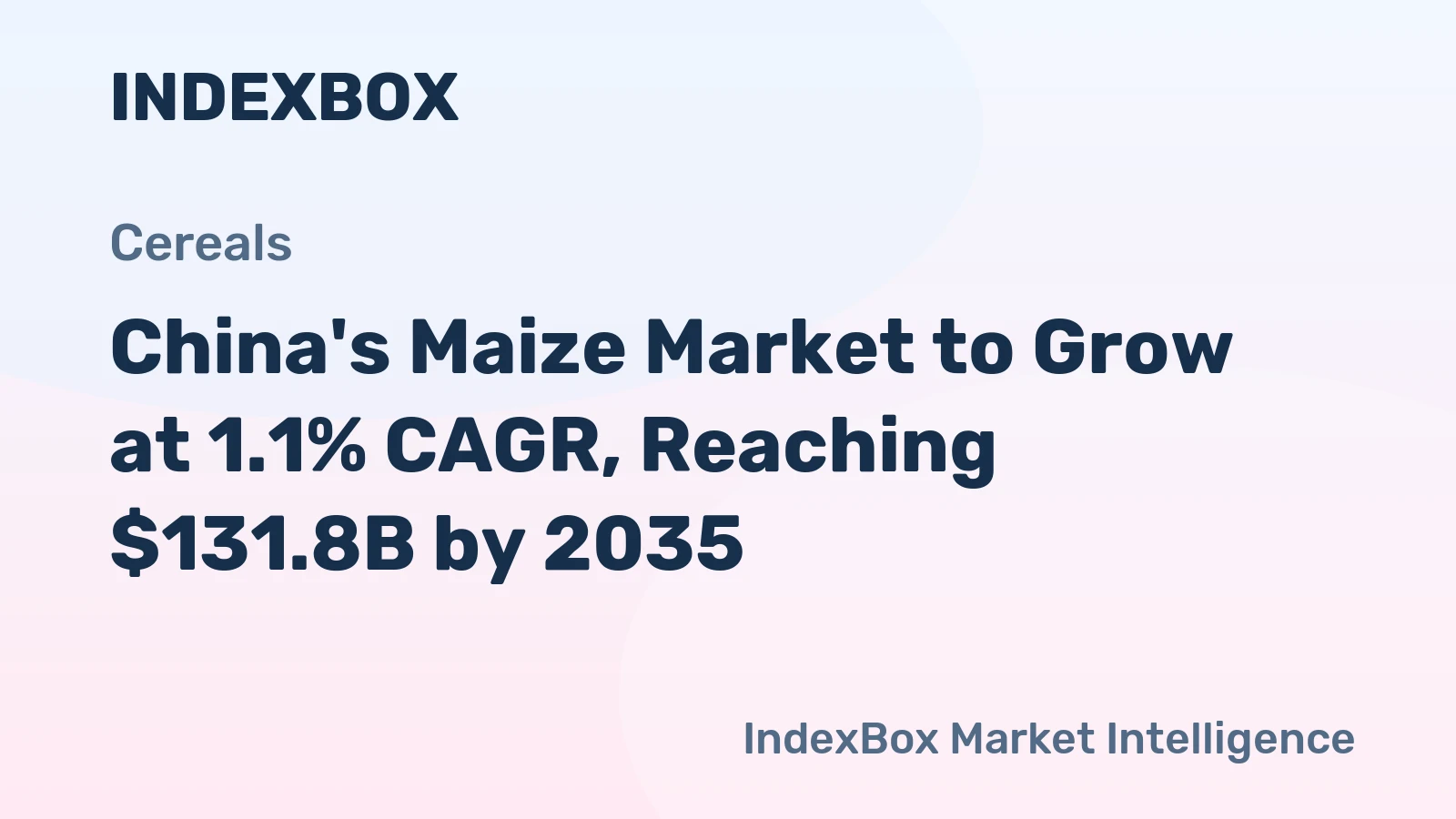 China's Maize Market to Grow at 1.1% CAGR, Reaching $131.8B by 2035