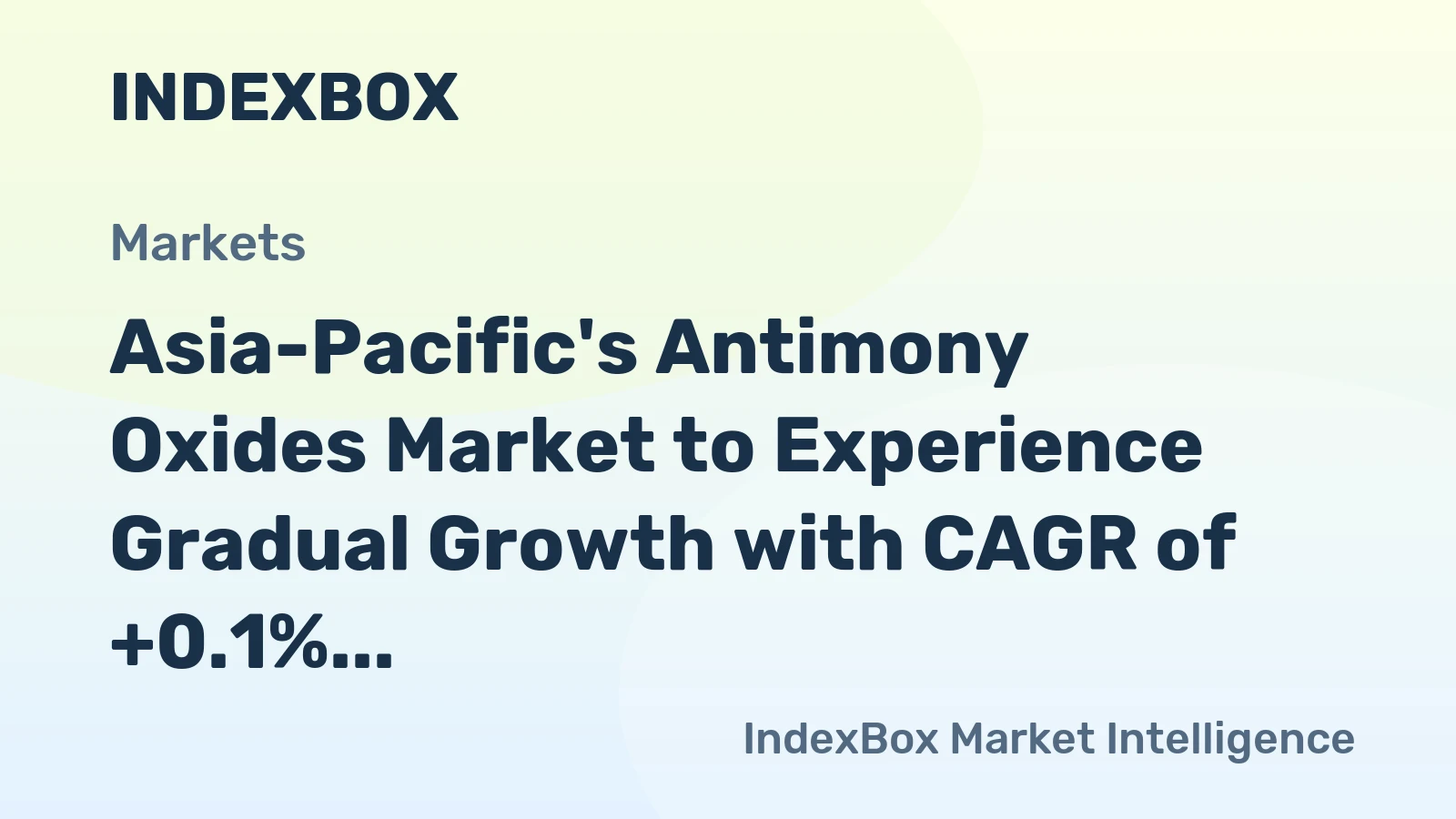 Asia-Pacific's Antimony Oxides Market to Experience Gradual Growth with CAGR of +0.1% from 2024 to 2035