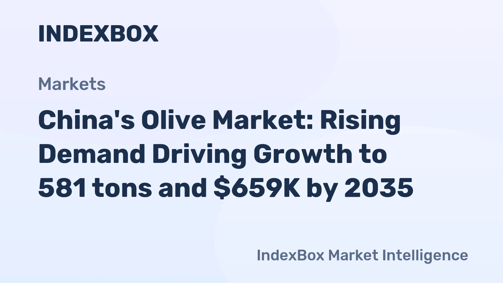 China's Olive Market: Rising Demand Driving Growth to 581 tons and $659K by 2035