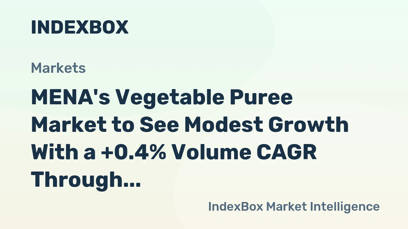 MENA's Vegetable Puree Market to See Modest Growth With a +0.4% Volume CAGR Through 2035