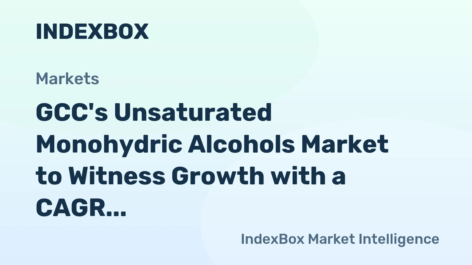 GCC's Unsaturated Monohydric Alcohols Market to Witness Growth with a CAGR of +1.5% from 2024 to 2035