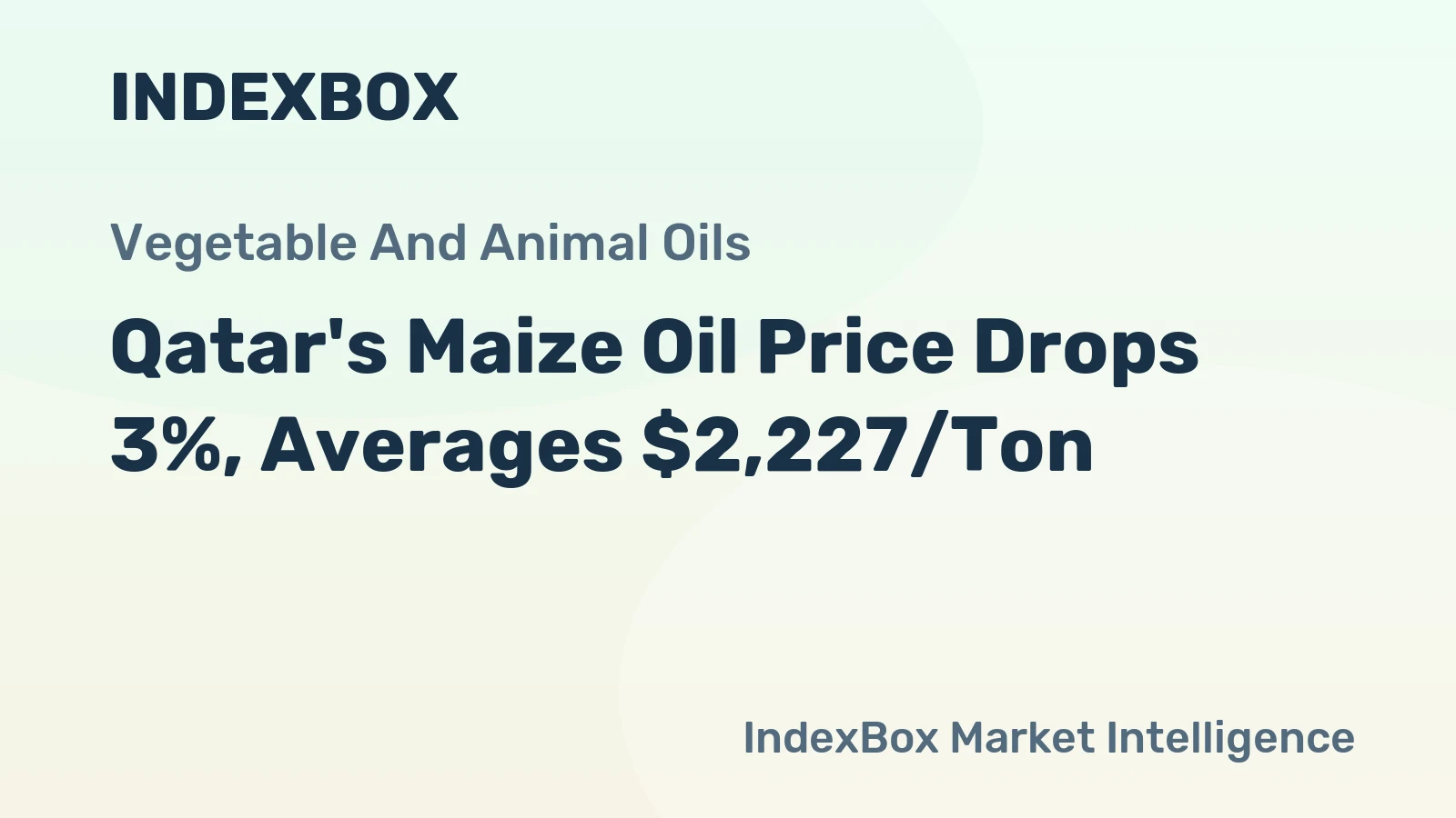 Qatar's Maize Oil Price Drops 3%, Averages $2,227/Ton