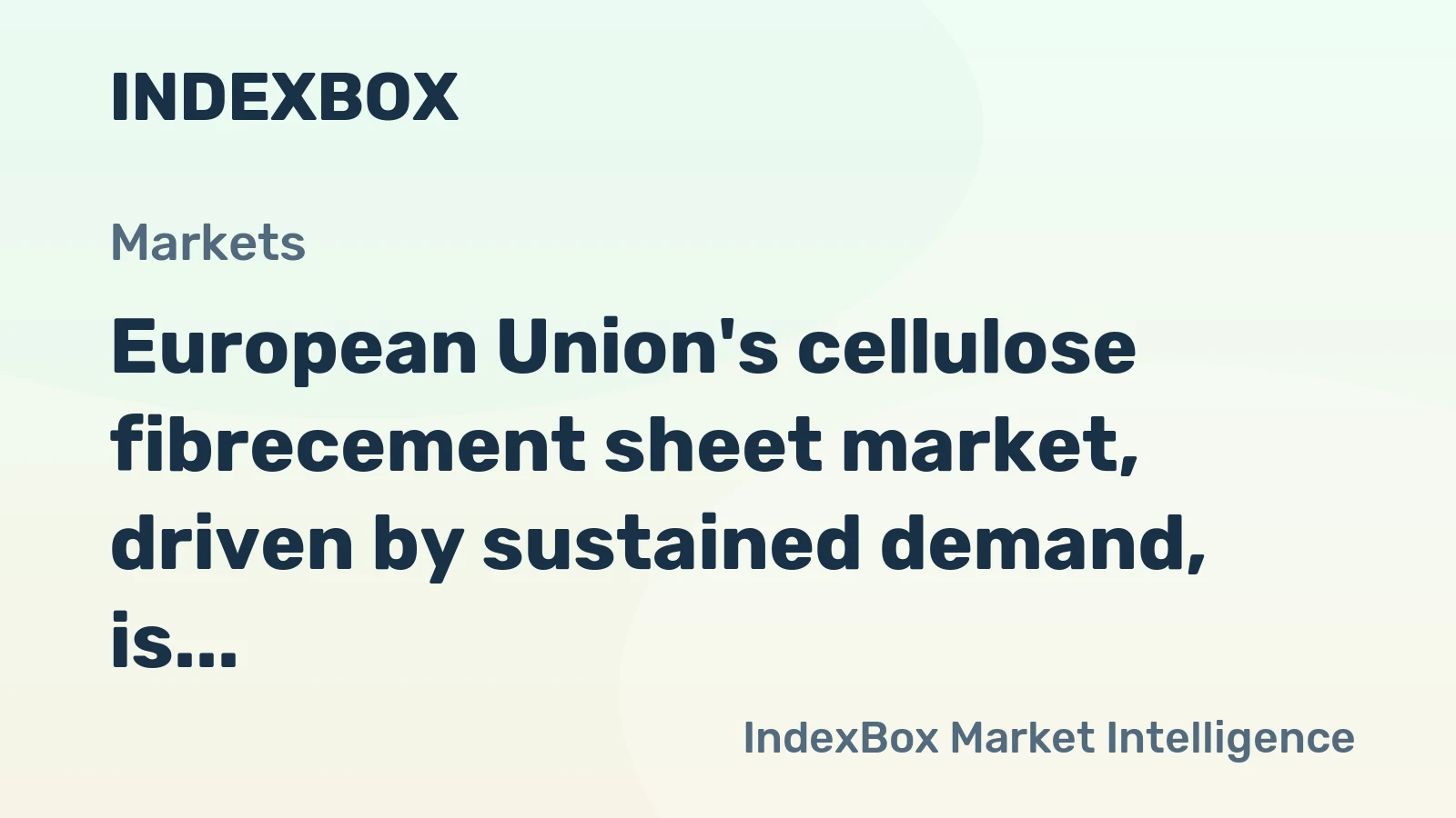 European Union's cellulose fibrecement sheet market, driven by sustained demand, is forecast to grow to 2.2M tons in volume and $1.5B in value by 2035.