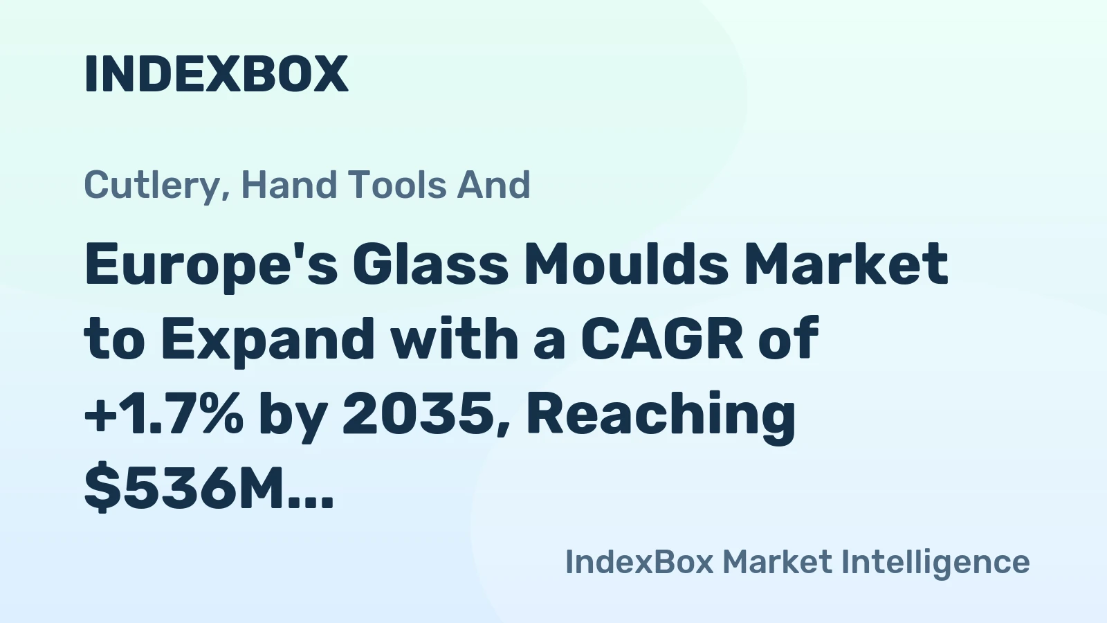 Europe's Glass Moulds Market to Expand with a CAGR of +1.7% by 2035, Reaching $536M in Value