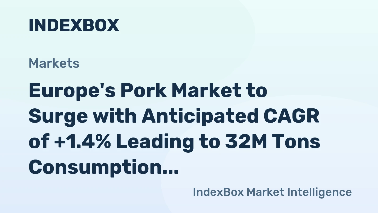 Europe's Pork Market to Surge with Anticipated CAGR of +1.4% Leading to 32M Tons Consumption by 2035