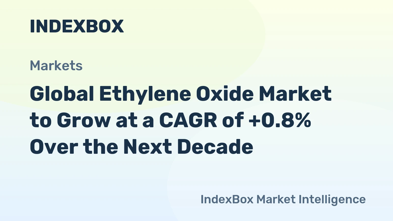 Global Ethylene Oxide Market to Grow at a CAGR of +0.8% Over the Next Decade
