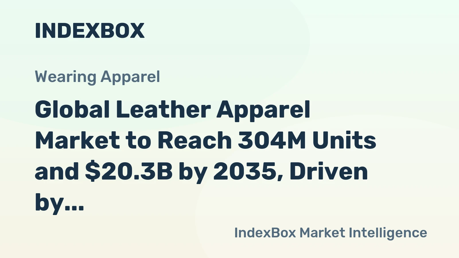 Global Leather Apparel Market to Reach 304M Units and $20.3B by 2035, Driven by Increasing Demand
