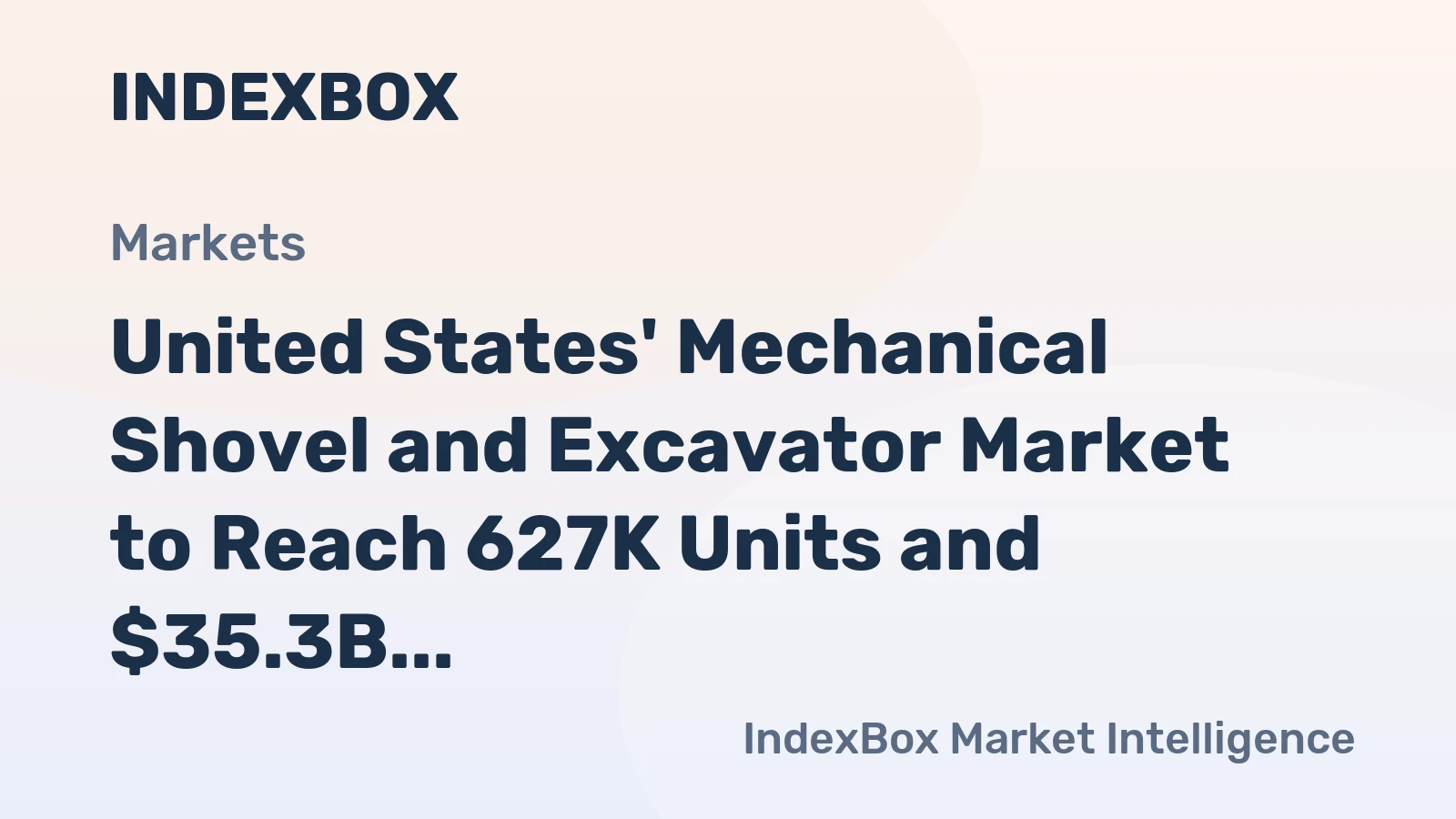 United States' Mechanical Shovel and Excavator Market to Reach 627K Units and $35.3B by 2035