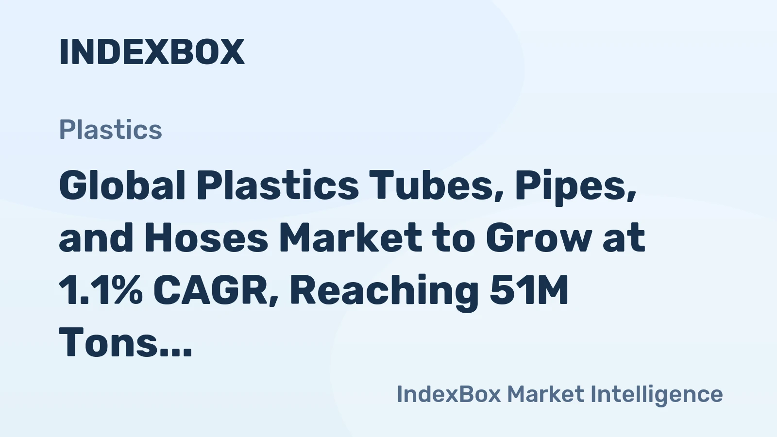 Global Plastics Tubes, Pipes, and Hoses Market to Grow at 1.1% CAGR, Reaching 51M Tons by 2035