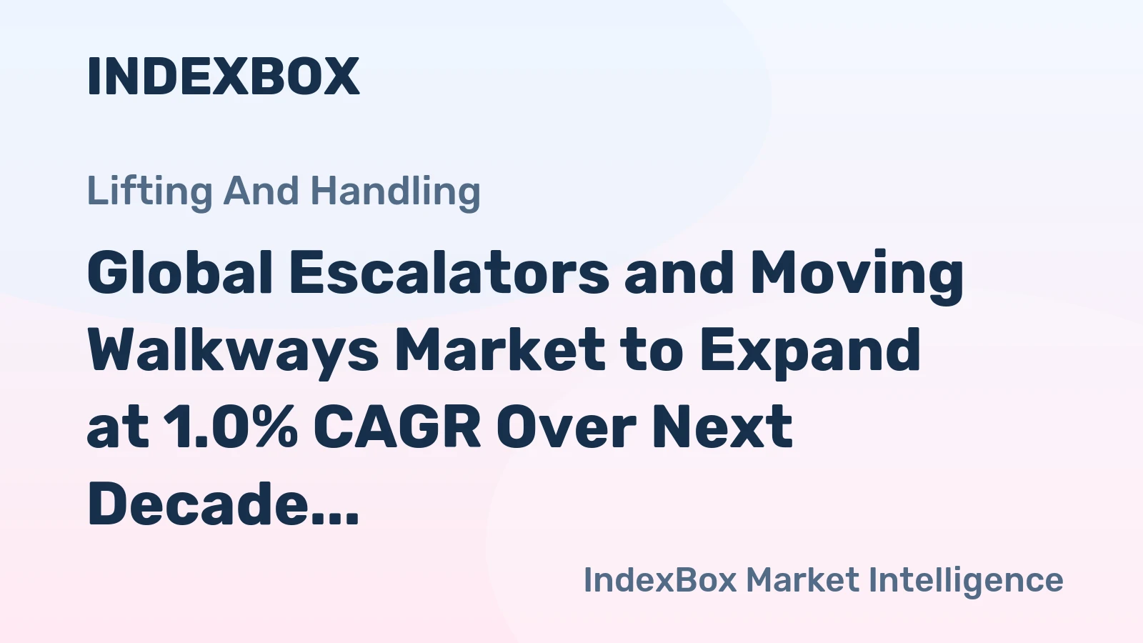 Global Escalators and Moving Walkways Market to Expand at 1.0% CAGR Over Next Decade