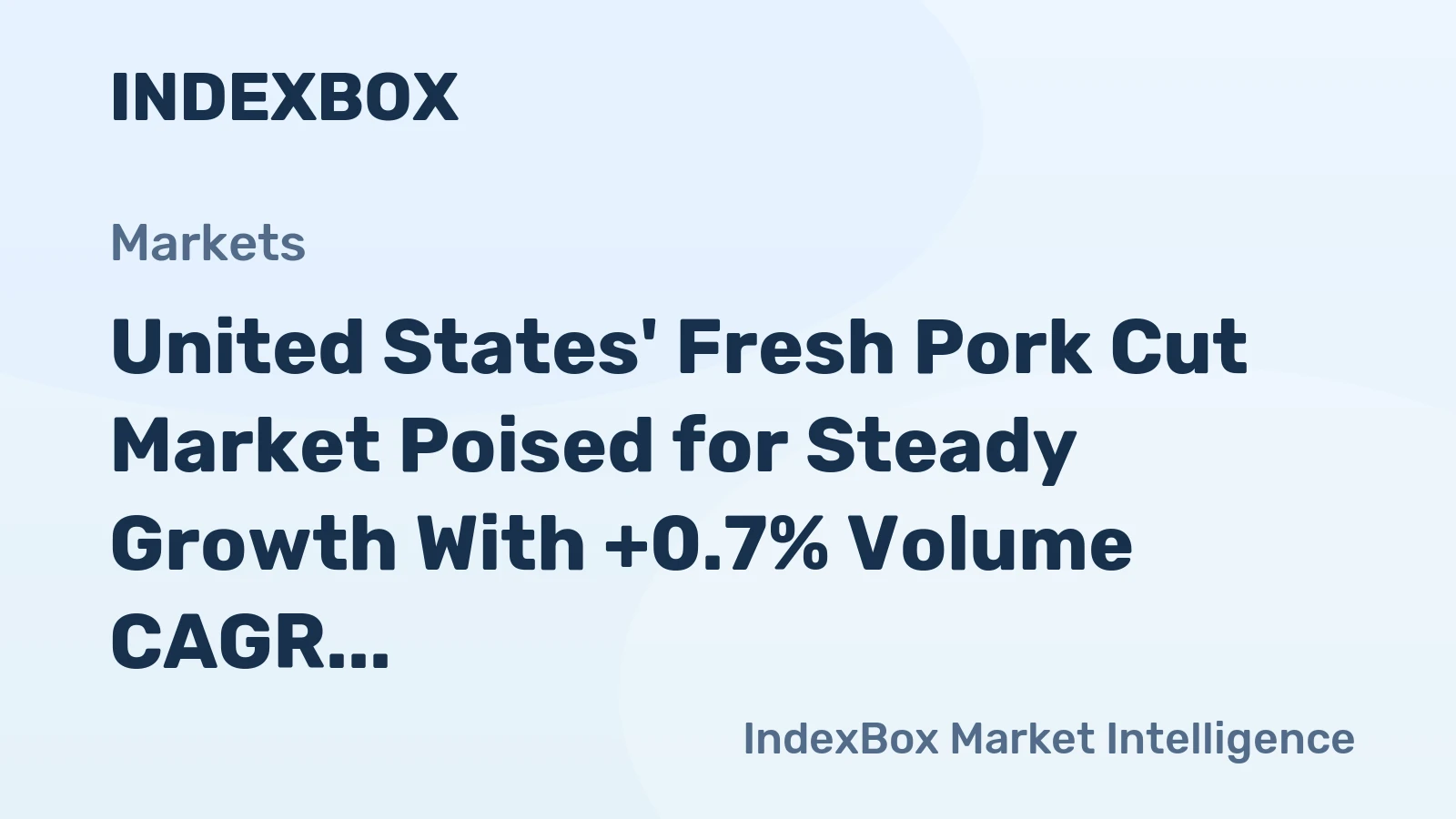 United States' Fresh Pork Cut Market Poised for Steady Growth With +0.7% Volume CAGR Through 2035