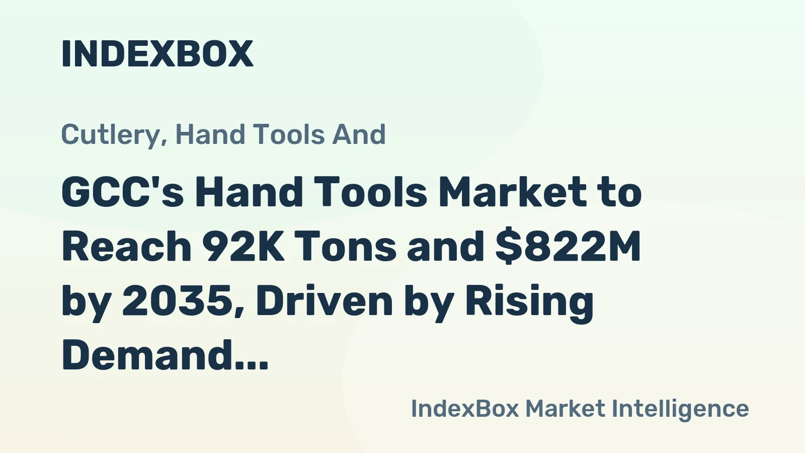 GCC's Hand Tools Market to Reach 92K Tons and $822M by 2035, Driven by Rising Demand