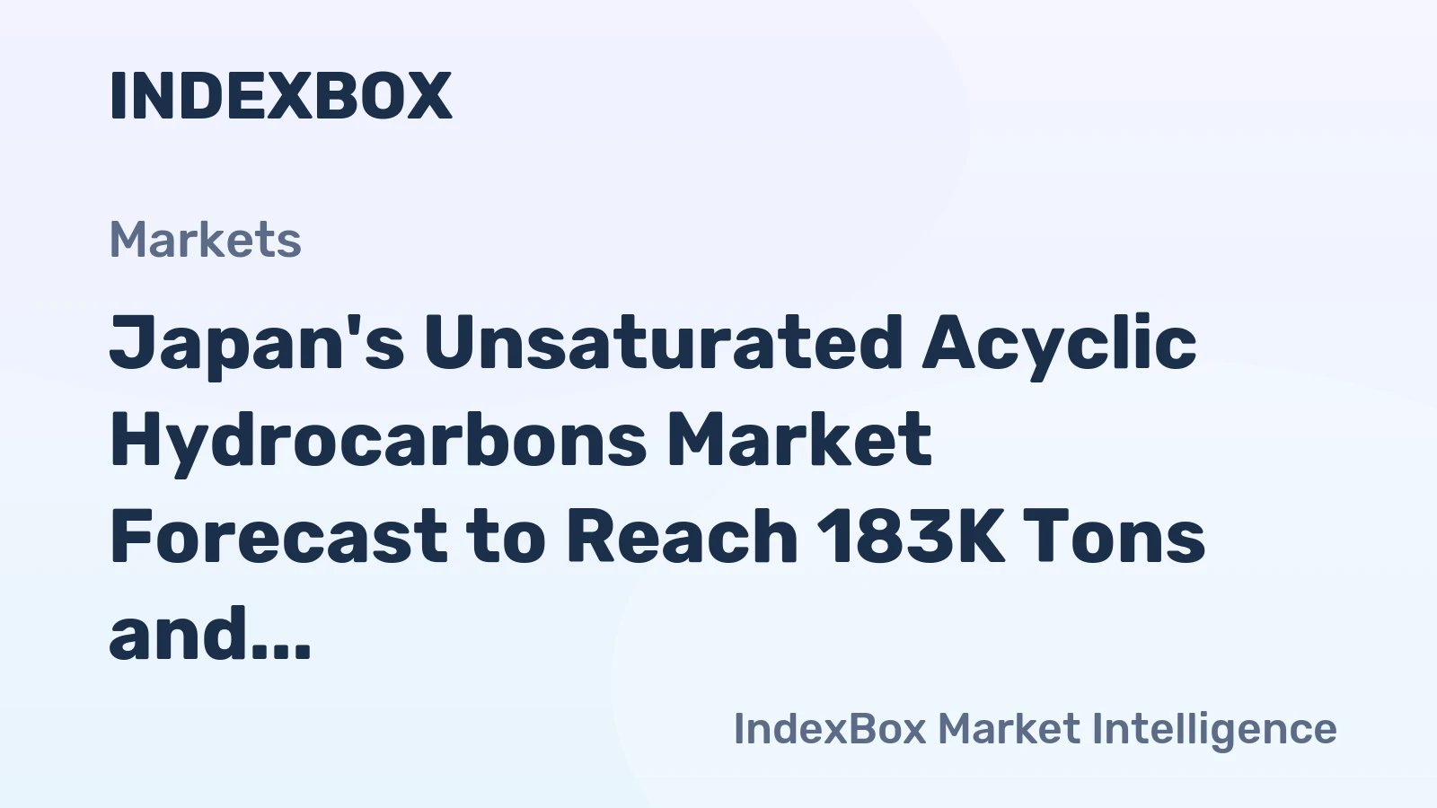 Japan's Unsaturated Acyclic Hydrocarbons Market Forecast to Reach 183K Tons and $351M by 2035