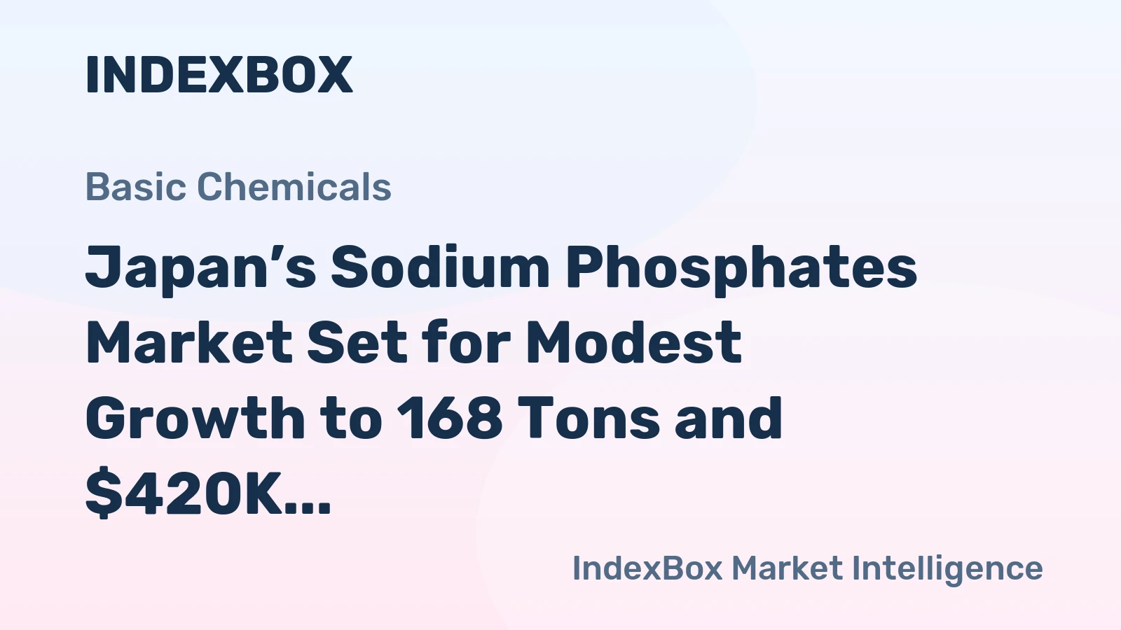 Japan’s Sodium Phosphates Market Set for Modest Growth to 168 Tons and $420K Value