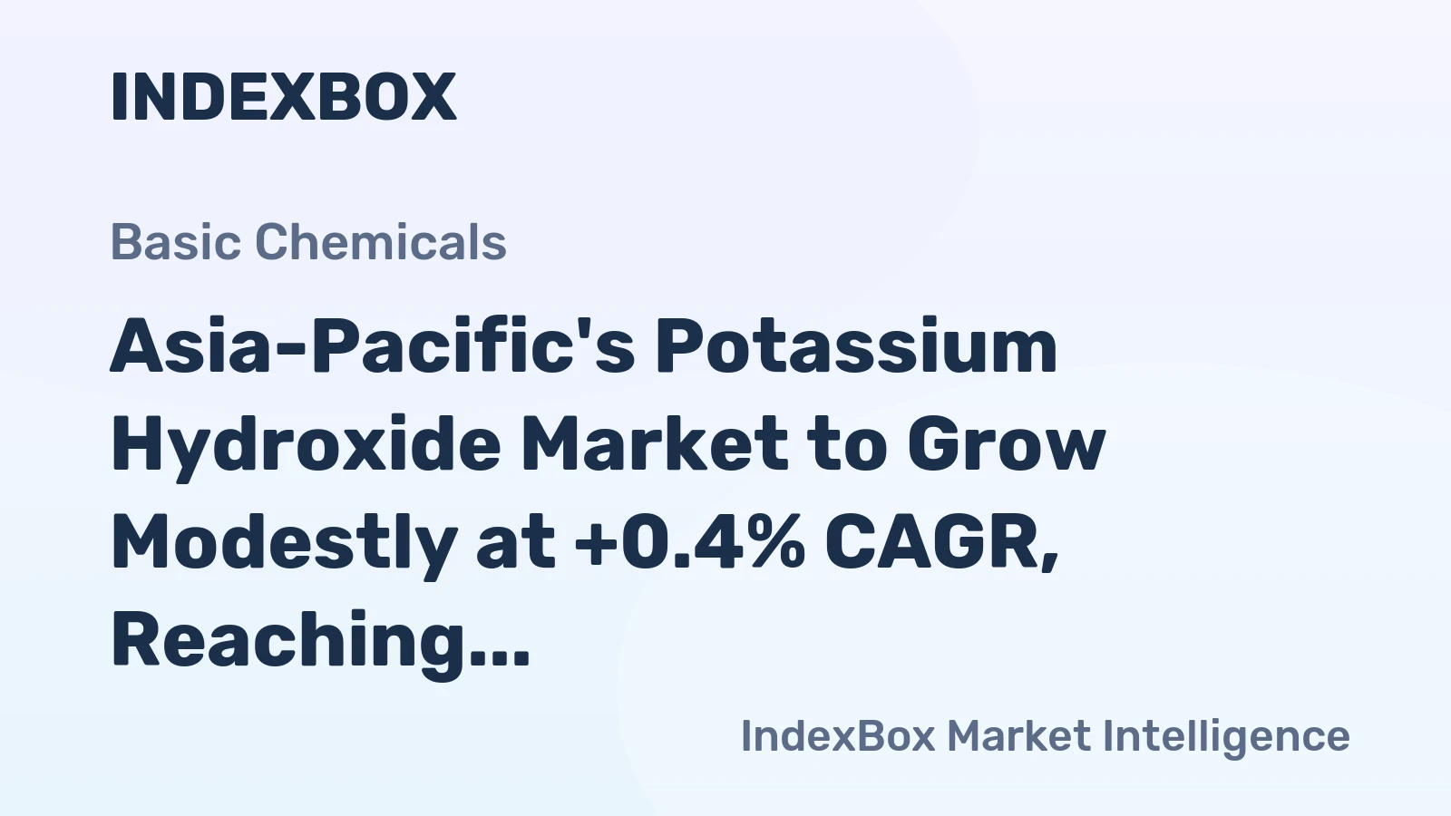 Asia-Pacific's Potassium Hydroxide Market to Grow Modestly at +0.4% CAGR, Reaching $3.6B by 2035