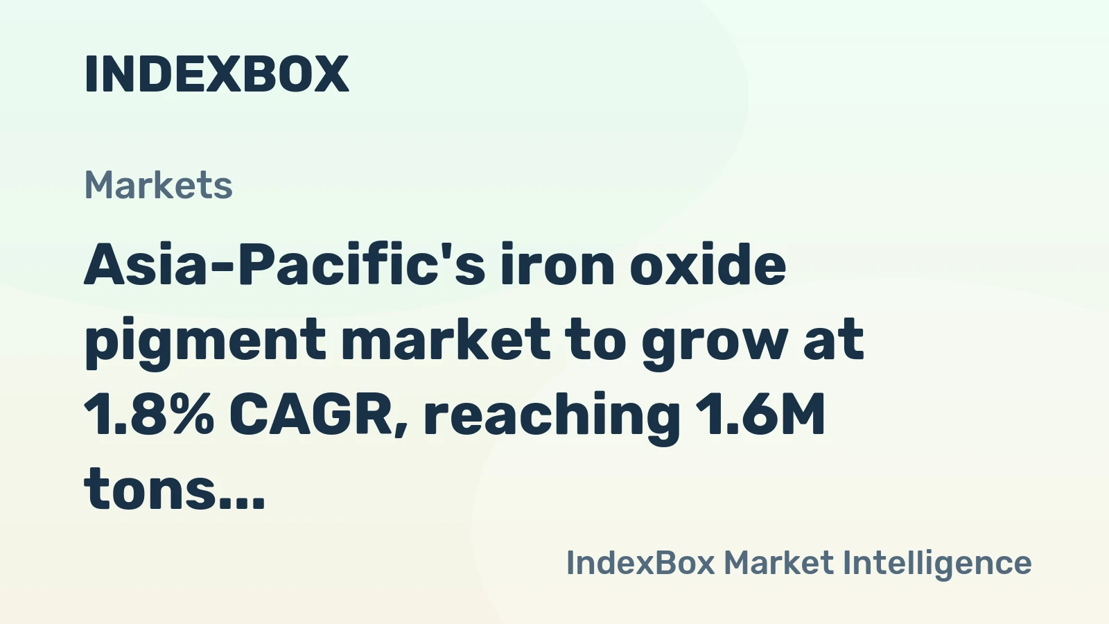 Asia-Pacific's iron oxide pigment market to grow at 1.8% CAGR, reaching 1.6M tons by 2035, driven by sustained regional demand.