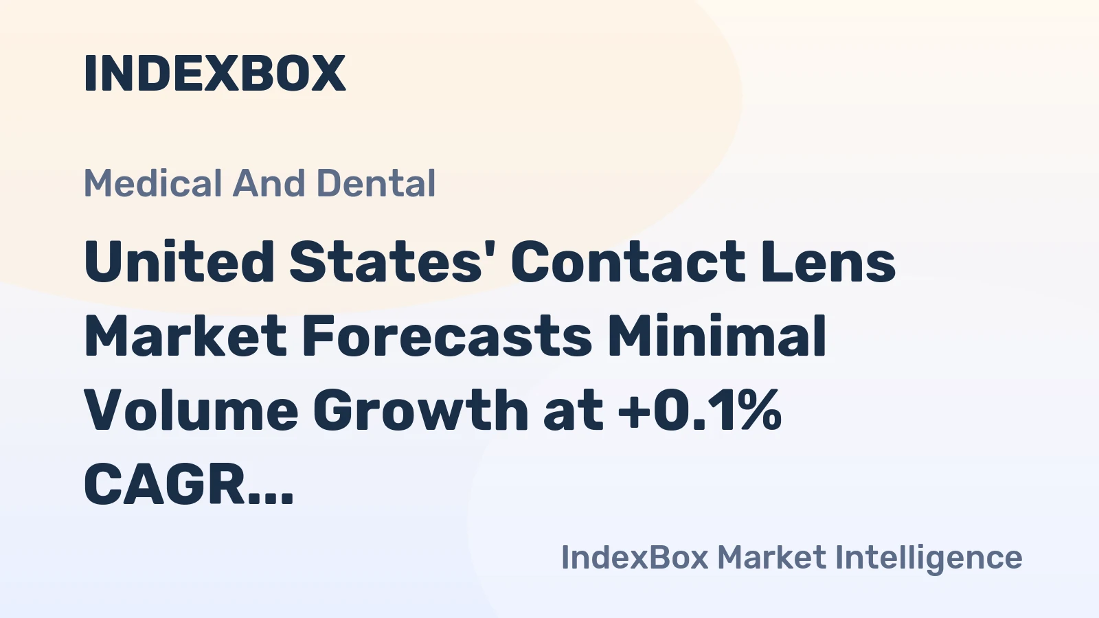 United States' Contact Lens Market Forecasts Minimal Volume Growth at +0.1% CAGR Amid Import Reliance