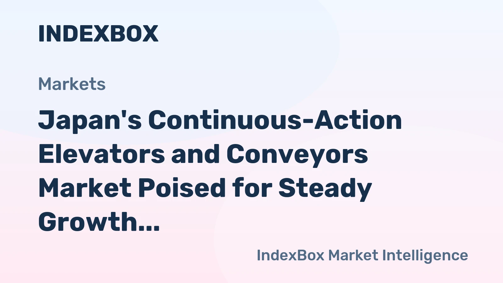 Japan's Continuous-Action Elevators and Conveyors Market Poised for Steady Growth with 2.9% CAGR