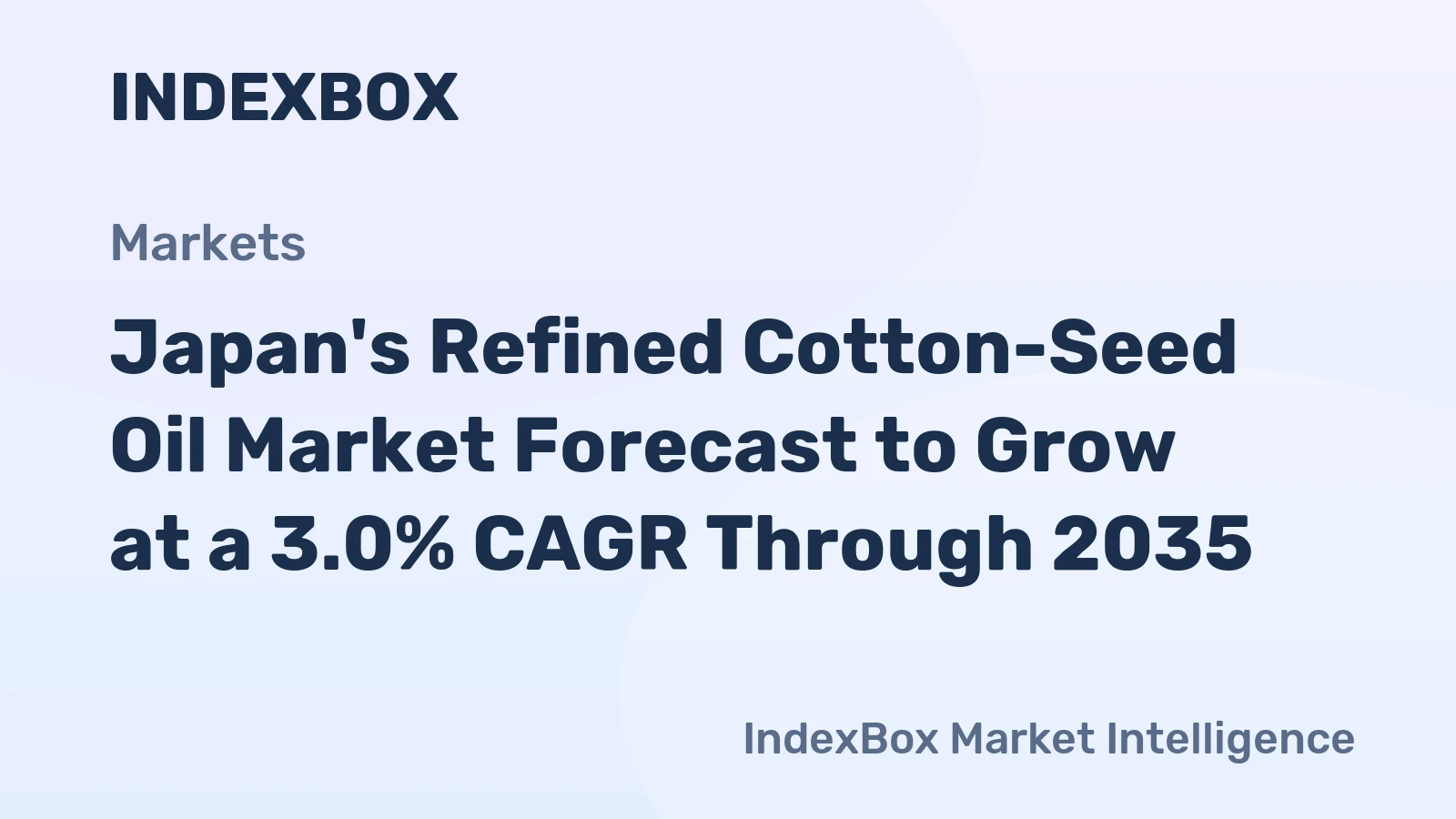 Japan's Refined Cotton-Seed Oil Market Forecast to Grow at a 3.0% CAGR Through 2035