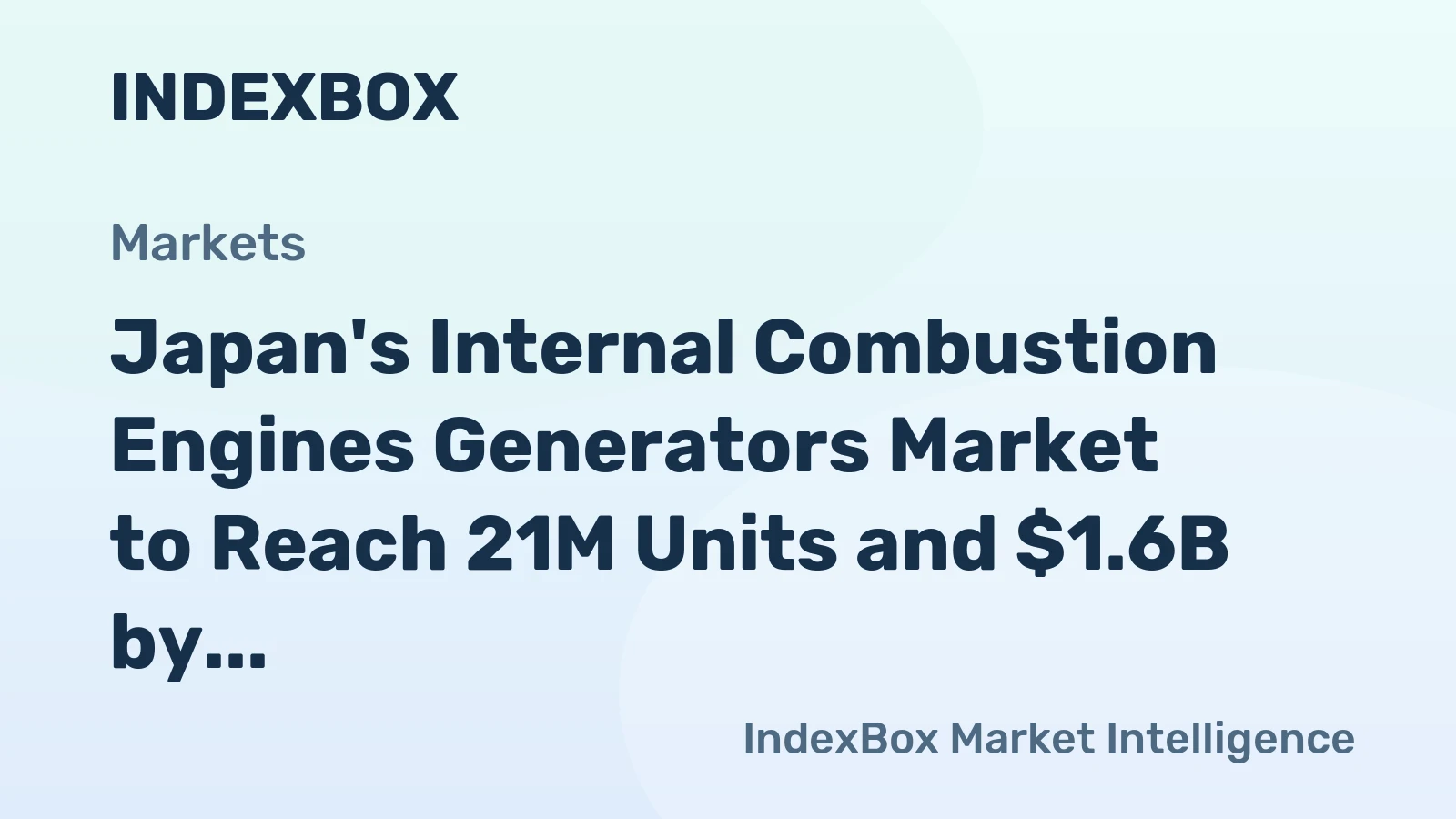 Japan's Internal Combustion Engines Generators Market to Reach 21M Units and $1.6B by 2035
