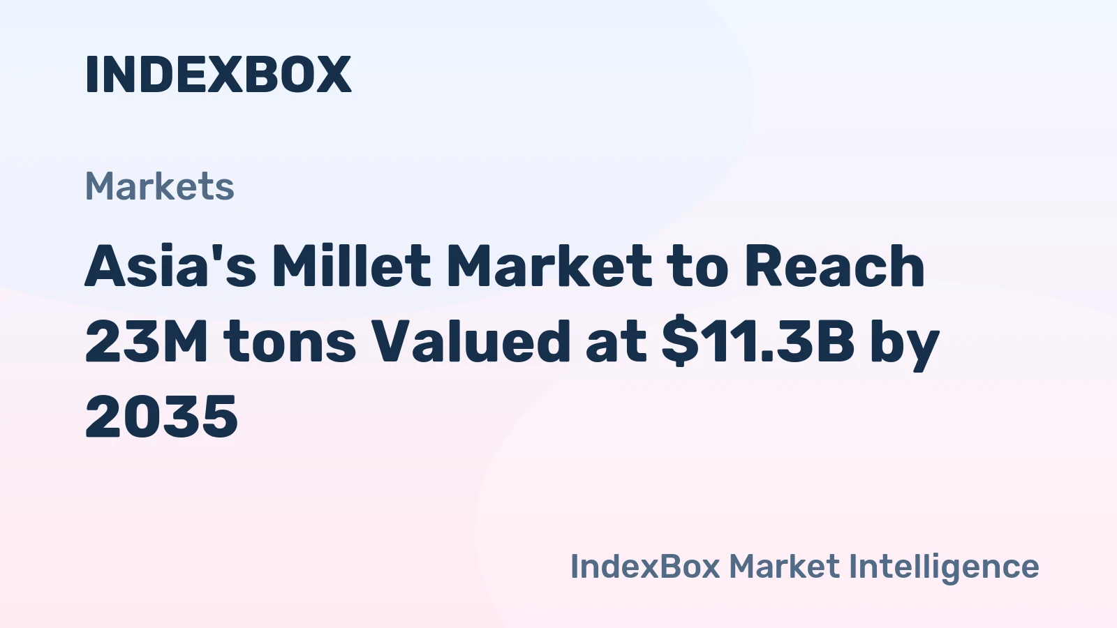Asia's Millet Market to Reach 23M tons Valued at $11.3B by 2035