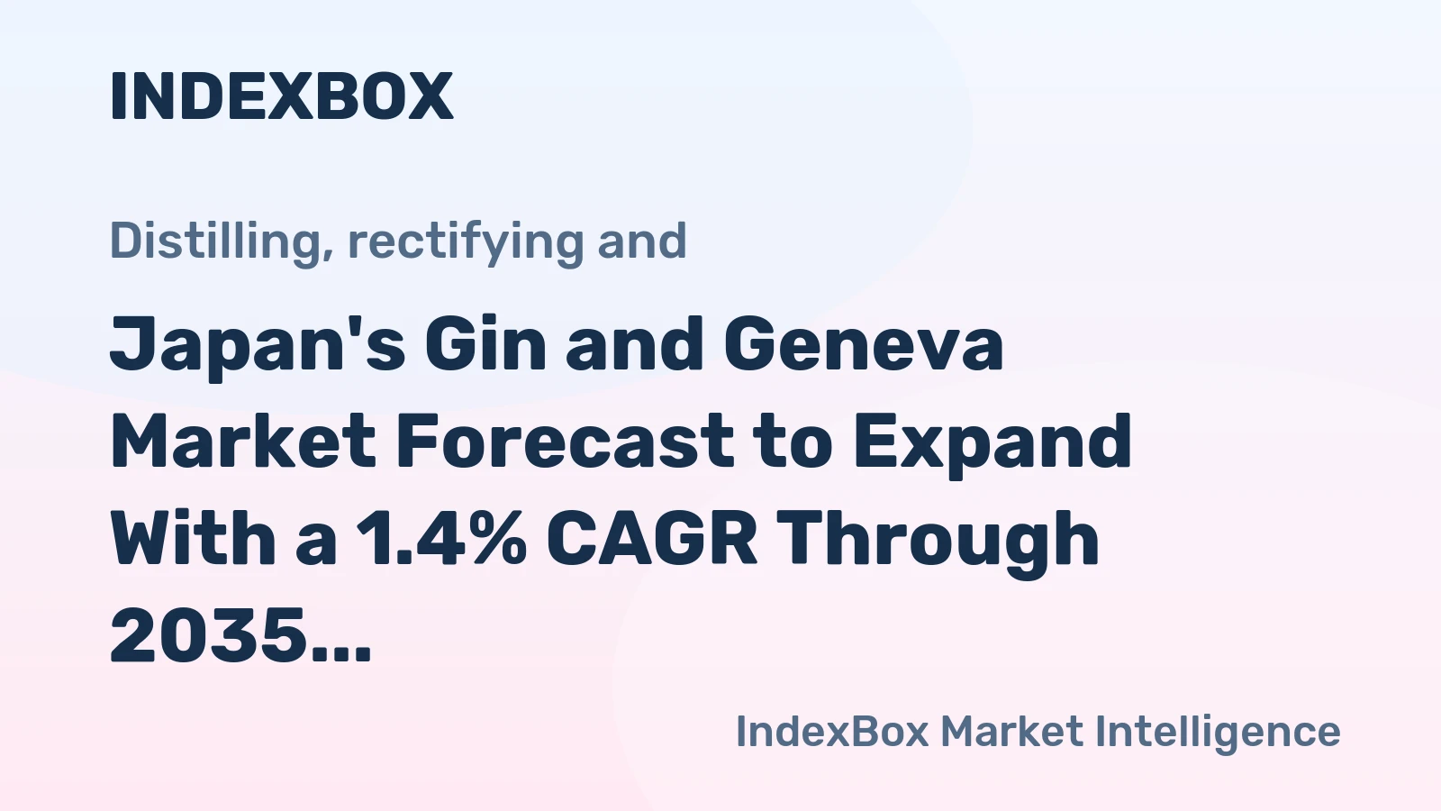 Japan's Gin and Geneva Market Forecast to Expand With a 1.4% CAGR Through 2035