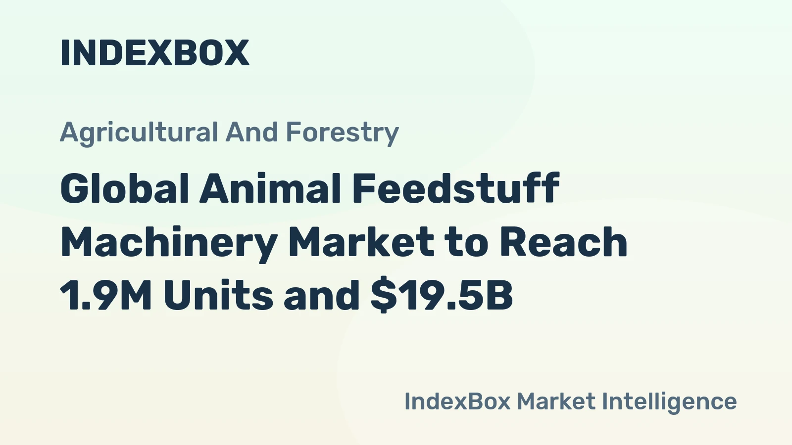 Global Animal Feedstuff Machinery Market to Reach 1.9M Units and $19.5B