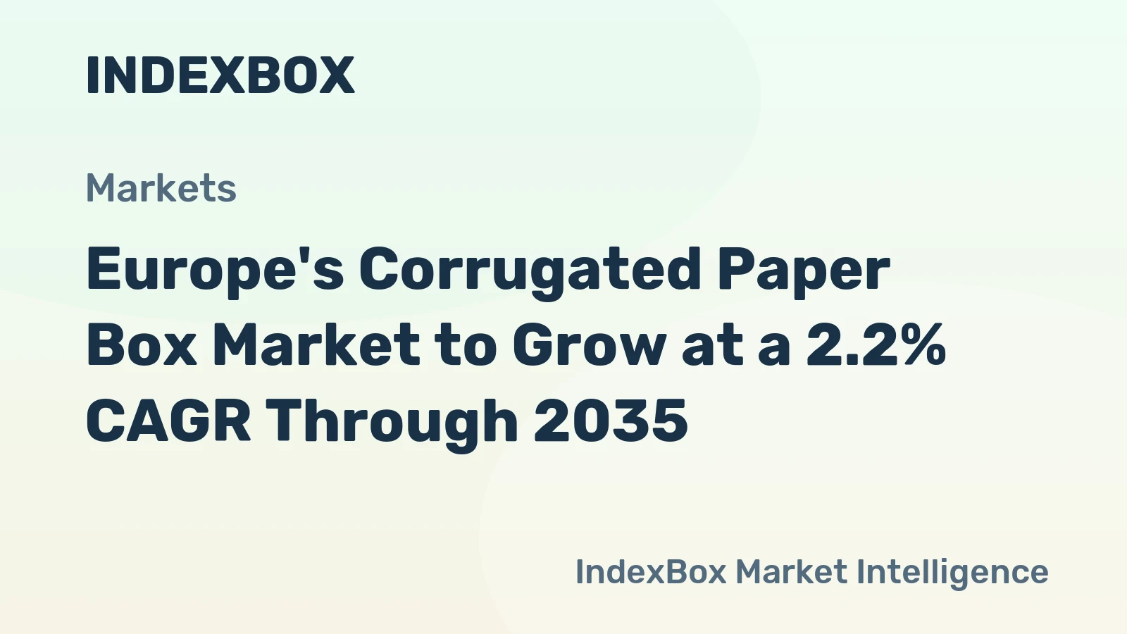 Europe's Corrugated Paper Box Market to Grow at a 2.2% CAGR Through 2035