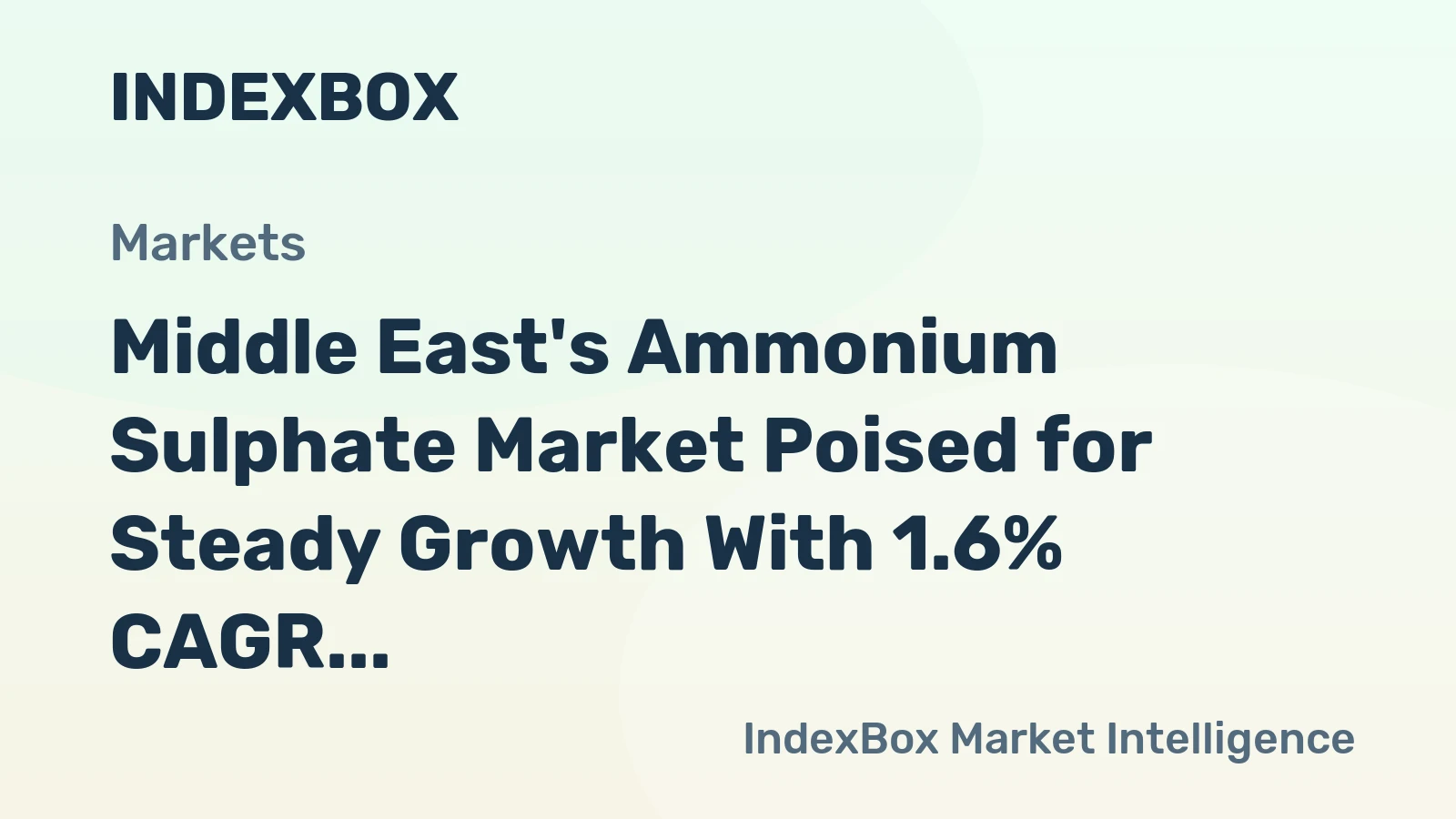Middle East's Ammonium Sulphate Market Poised for Steady Growth With 1.6% CAGR Through 2035
