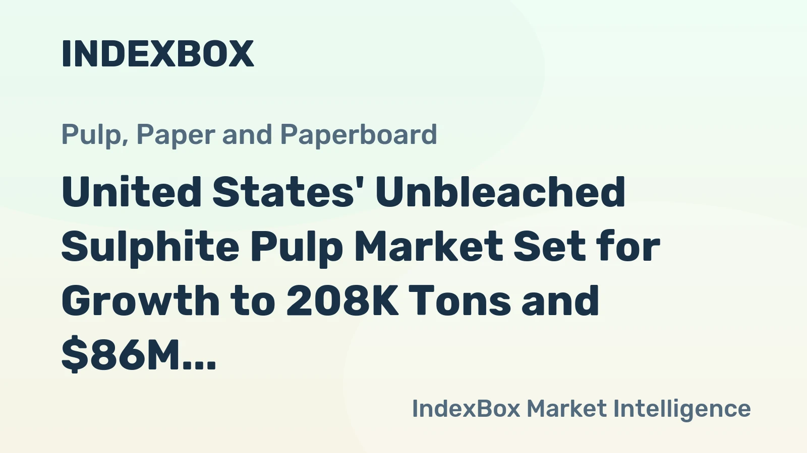 United States' Unbleached Sulphite Pulp Market Set for Growth to 208K Tons and $86M in Value