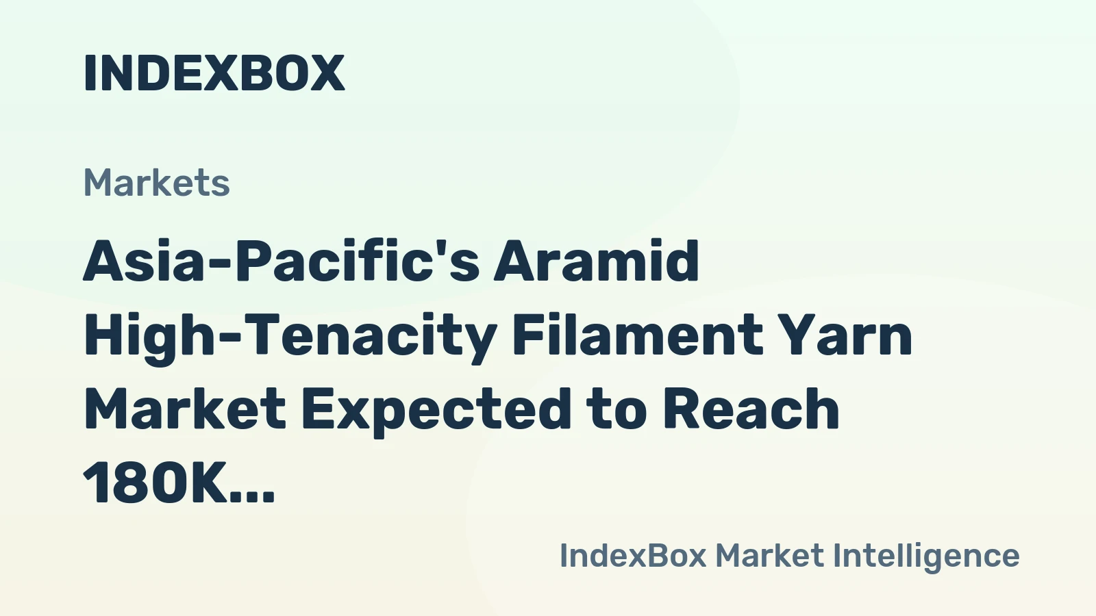 Asia-Pacific's Aramid High-Tenacity Filament Yarn Market Expected to Reach 180K Tons and $3.8B by 2035