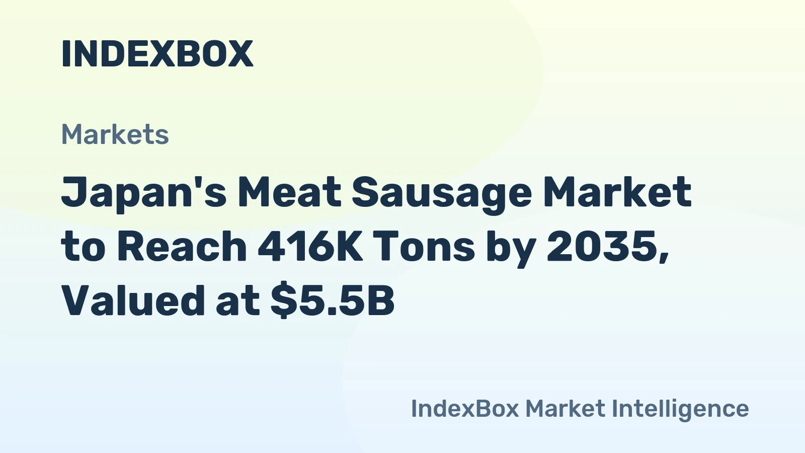 Japan's Meat Sausage Market to Reach 416K Tons by 2035, Valued at $5.5B