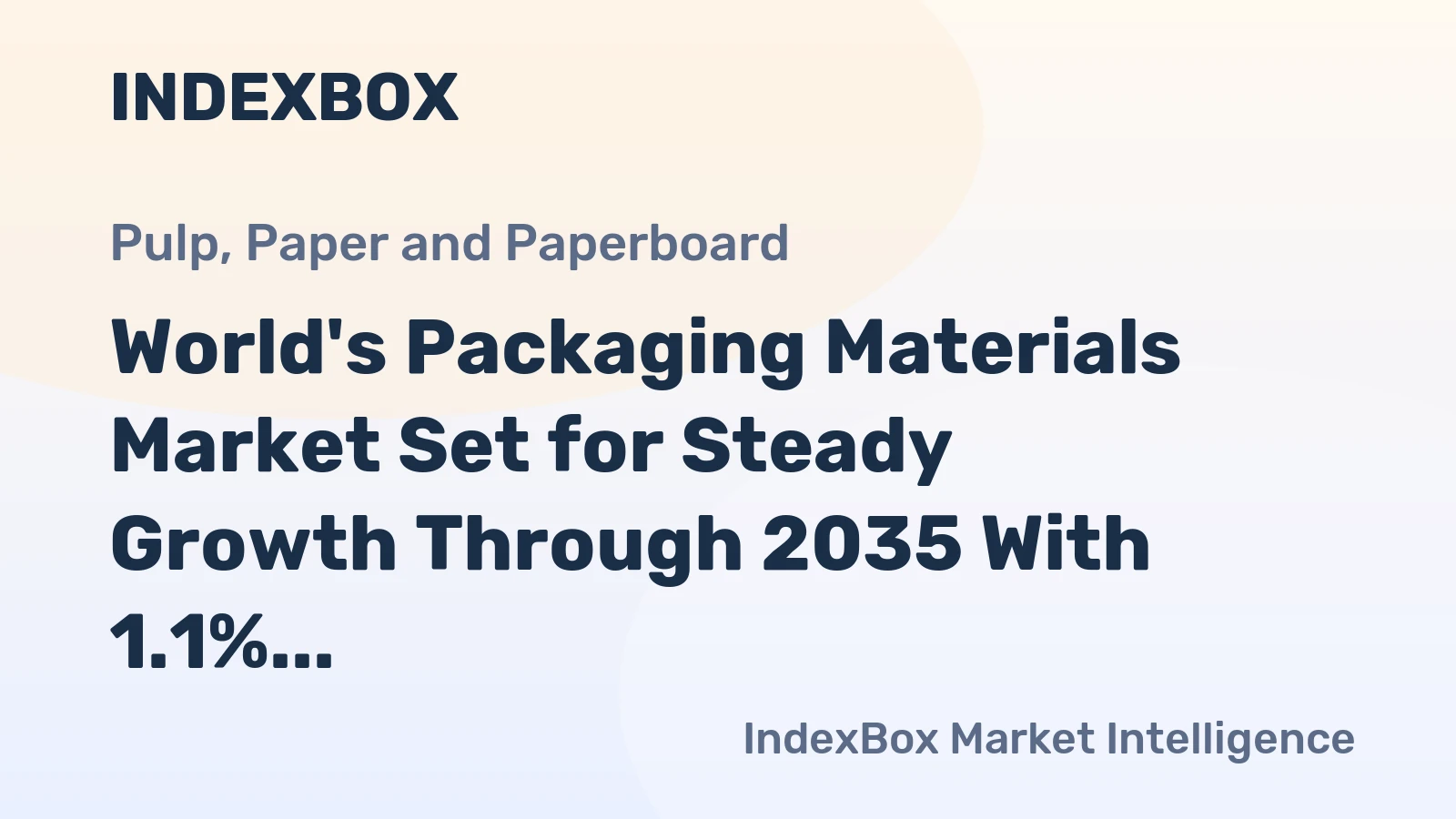 World's Packaging Materials Market Set for Steady Growth Through 2035 With 1.1% Volume CAGR