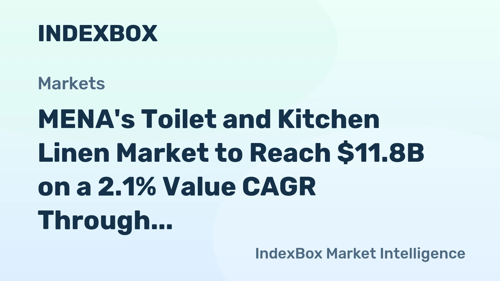 MENA's Toilet and Kitchen Linen Market to Reach $11.8B on a 2.1% Value CAGR Through 2035