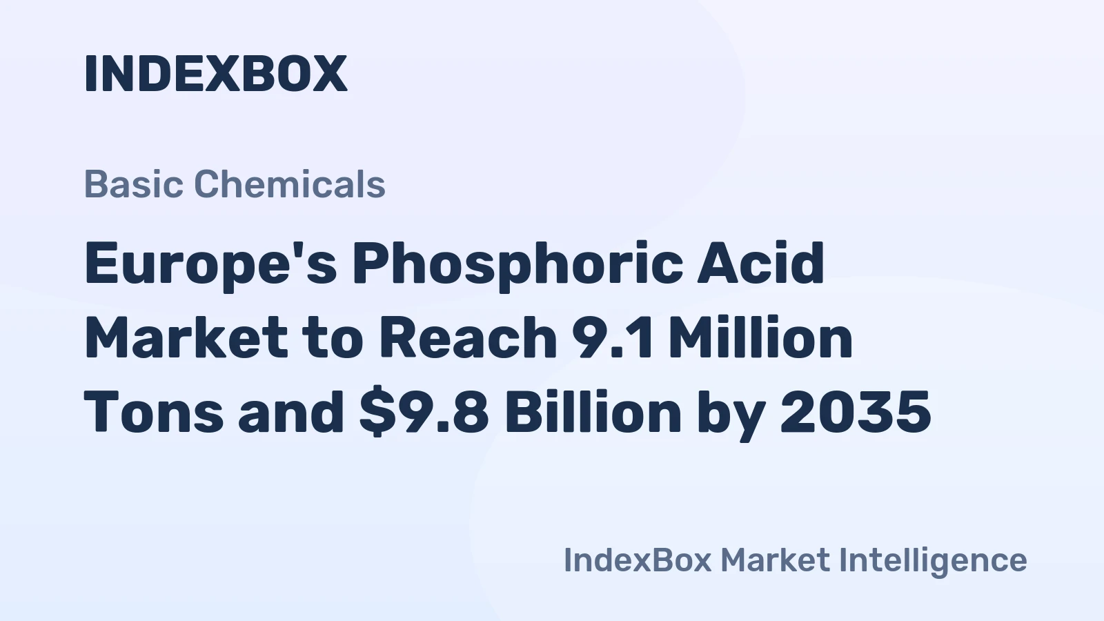 Europe's Phosphoric Acid Market to Reach 9.1 Million Tons and $9.8 Billion by 2035